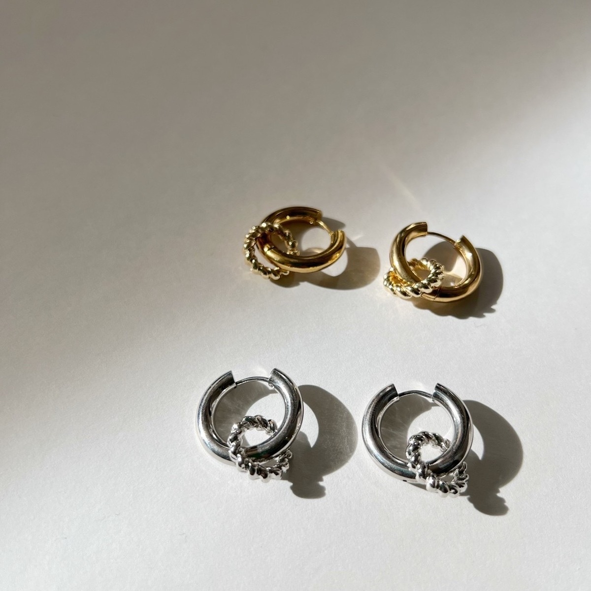 double hoop twist pierce | eclacoco