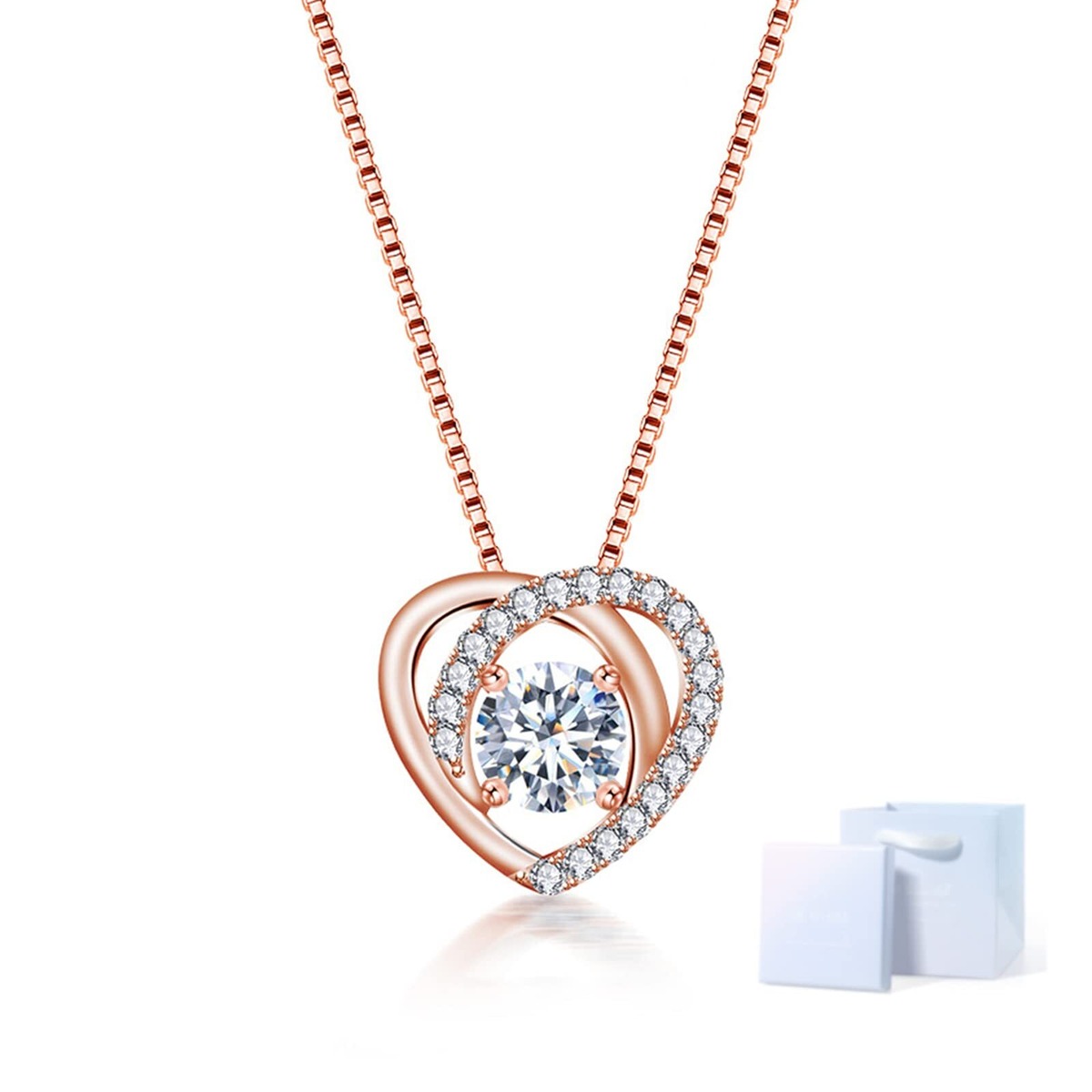 [SK.Whiee] ネックレス レディース 最高級ジルコニア ネックレス ペンダント ハート 「守れの心」 金属アレルギー対応 ネックレス ...