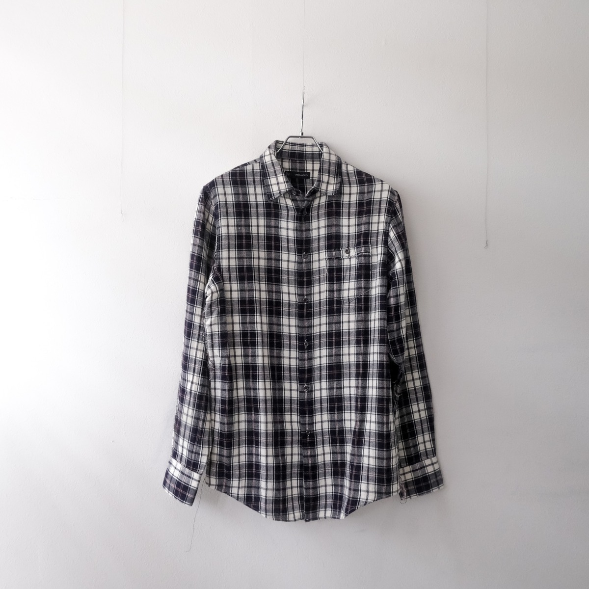 ここのえ期 “DSQUARED2” printed check damaged flannnel shirt 2011AW | anti ...