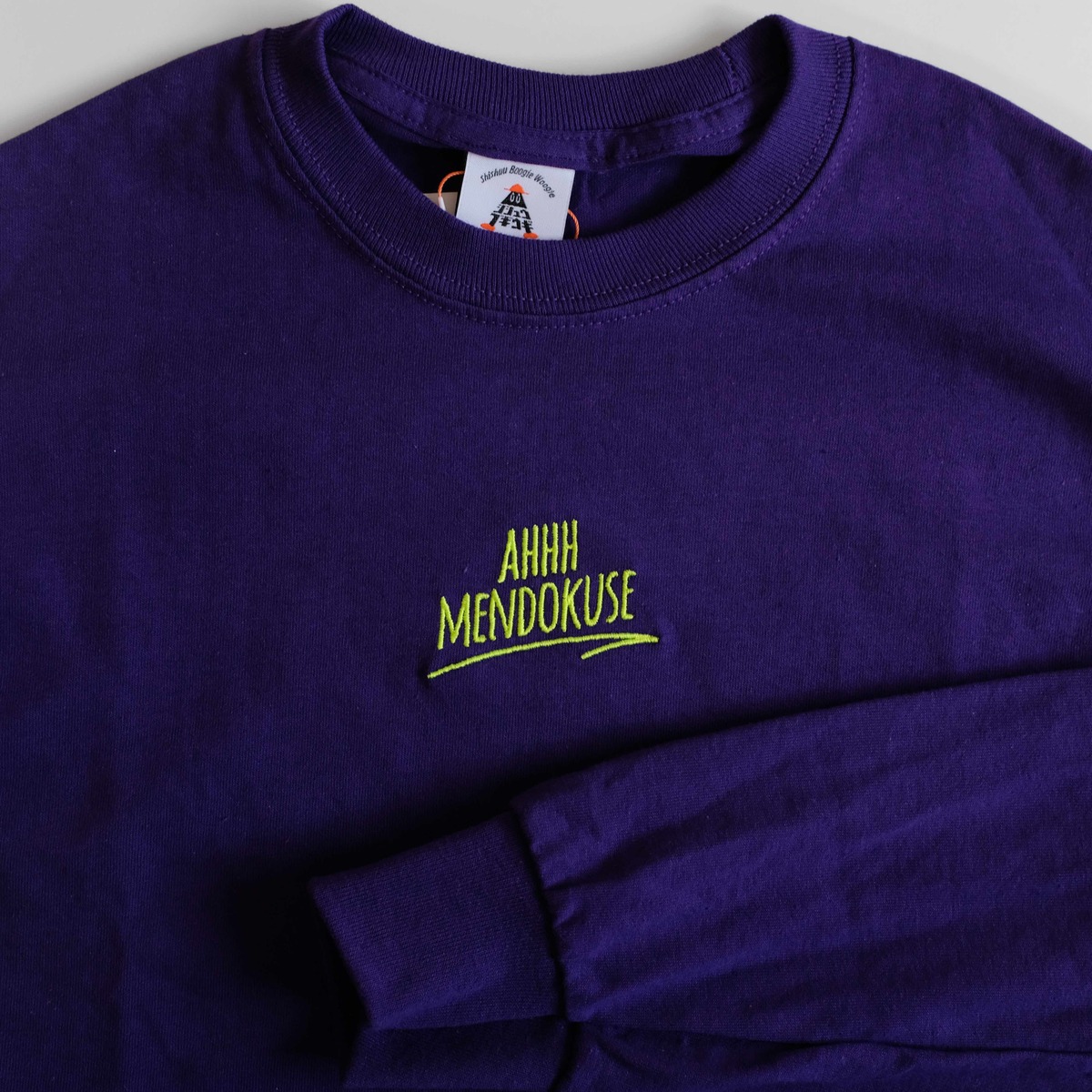 "AHHH MENDOKUSE→" L/S tee | シシュウブギウギ ｜ Shishuu Boogie Woogie