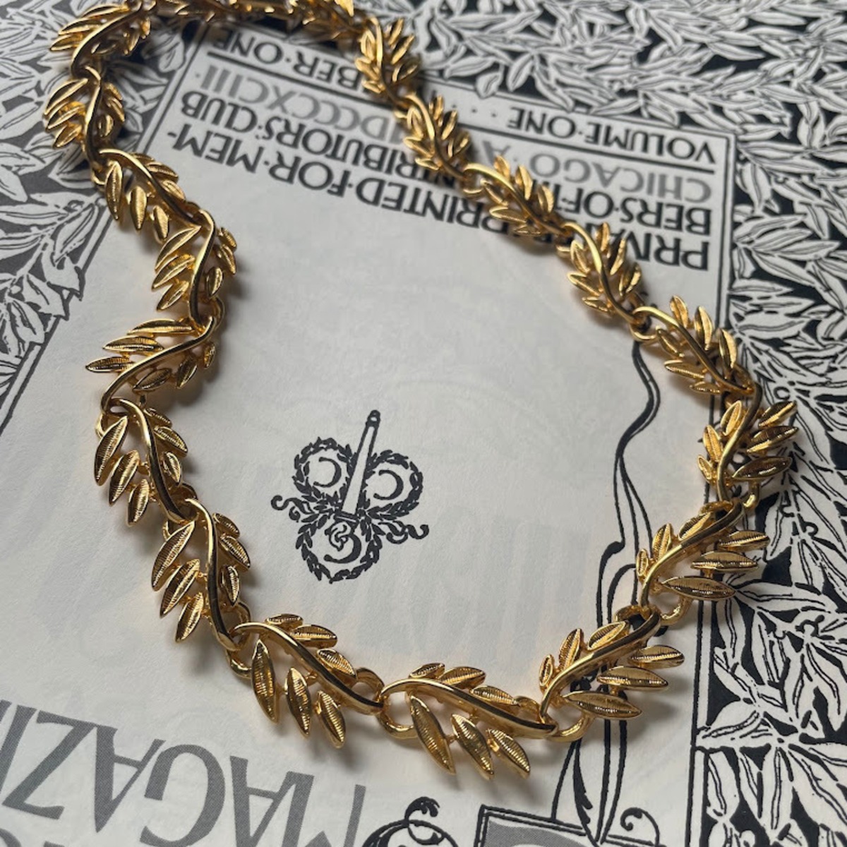 ボタニカル メタル ネックレス 《N-0469》 | ModernLoop ユーズドアクセサリー専門店