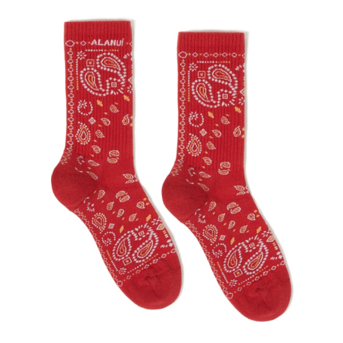ALANUI BANDANA SOCKS RUBY RED COGNAC | SAKAN LES YEUX