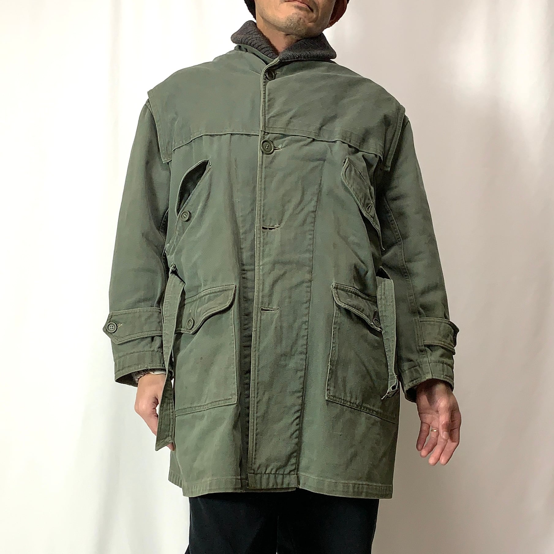 vintage 50s Military Taste Coat PRENTICE PIN LOCK ZIPPER ミリタリーテイストコート 片 ...