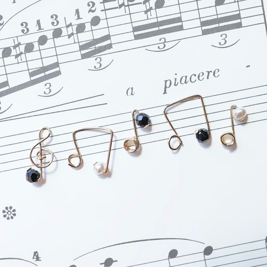 【送料無料】音符 / イヤーカフ(片耳) | iamemi -身につける芸術品-
