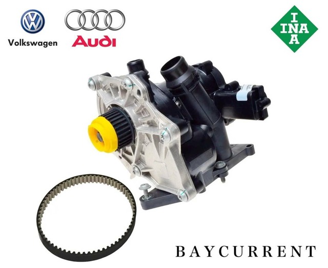 【正規純正OEM】 Audi ウォーターポンプ + サーモスタット + ベルト SET アウディ A3 S3 A4 S4 06L121111K ...