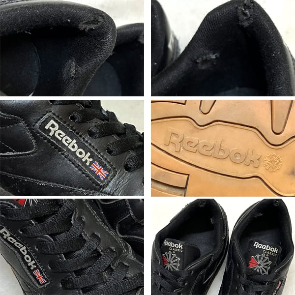 1点物◇リーボックREEBOKレザースニーカー黒シューズ古着メンズ28.5