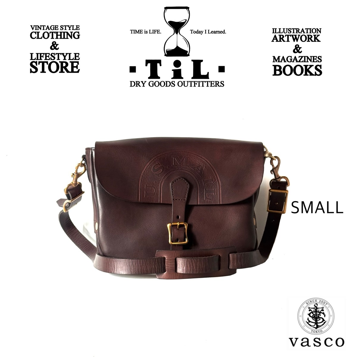 vasco LEATHER POSTMAN SHOULDER BAG -SMALL (USMAIL) ブラウン VS-249L | TiL (ティル）