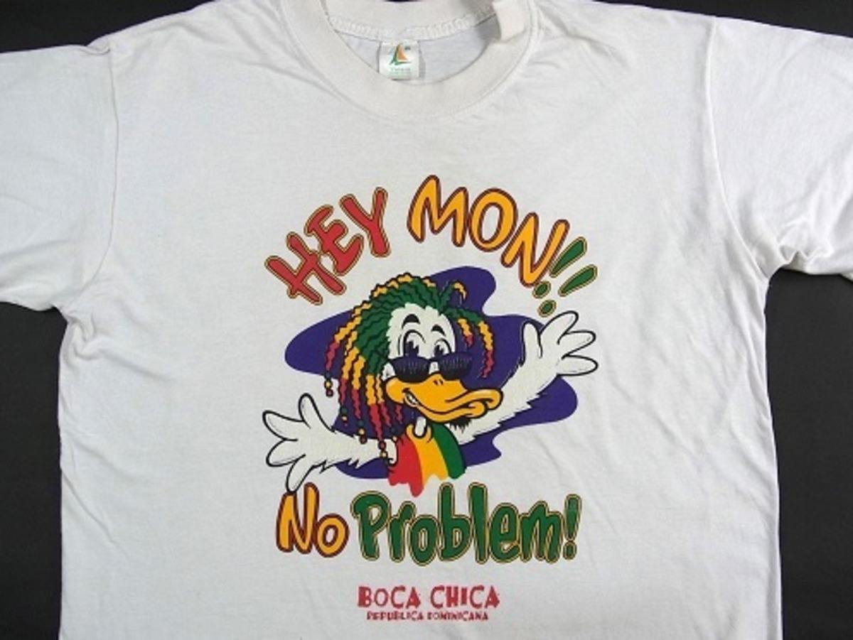 90's HEY MON！No Problem レゲエ キャラクター ヴィンテージ Tシャツ | CYCLONE