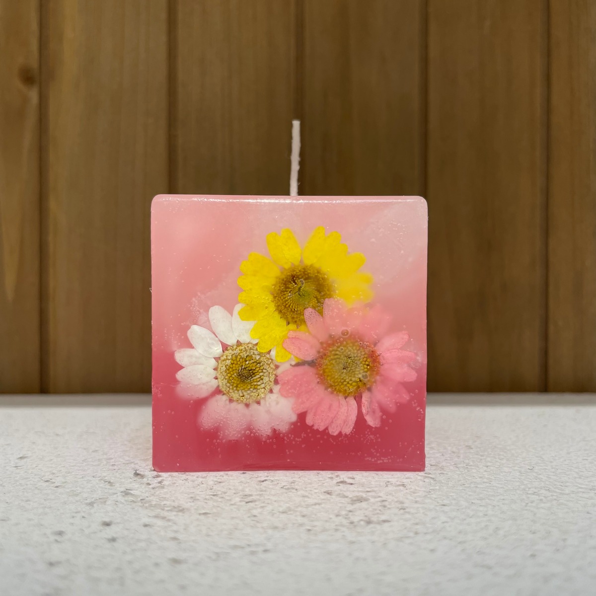 FLOWER CUBE CANDLE キャンドル 【スイートピーの香り】. | timtomcandle ハンドメイドキャンドル
