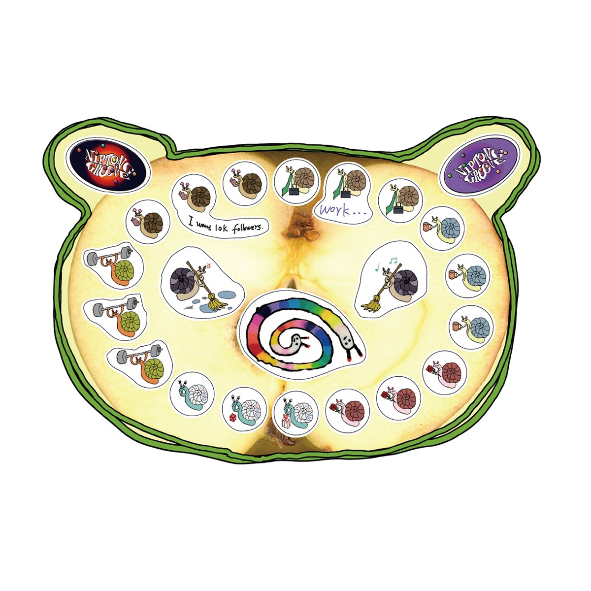 niptong * Snail bear sticker | transparent cave