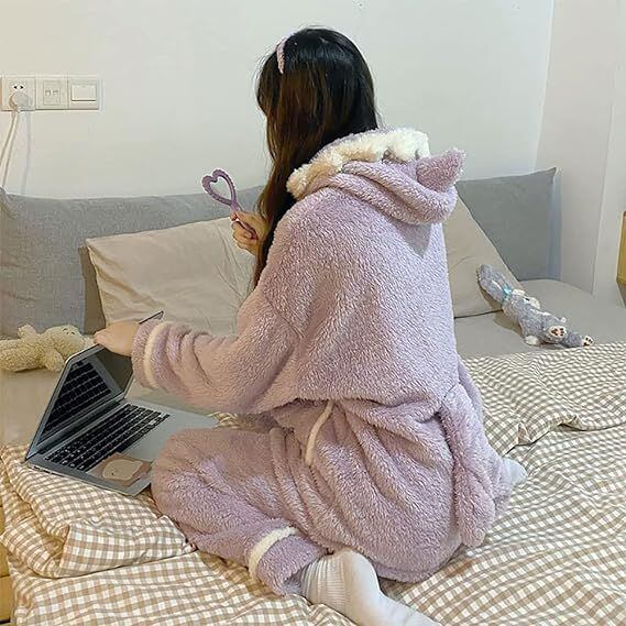 パジャマ レディース もこもこ 長袖 ルームウェア 冬用 サメパジャマ