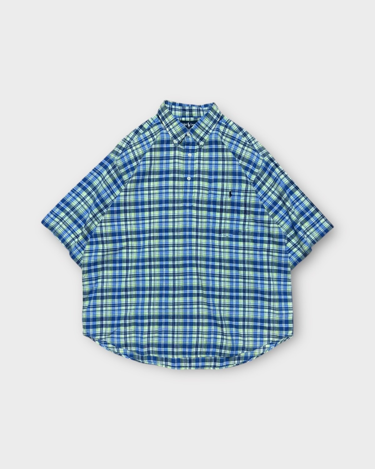 【VINTAGE】1990’s “Ralph Lauren” PURCELL Pullover Madras Check B.D. Shirt ...