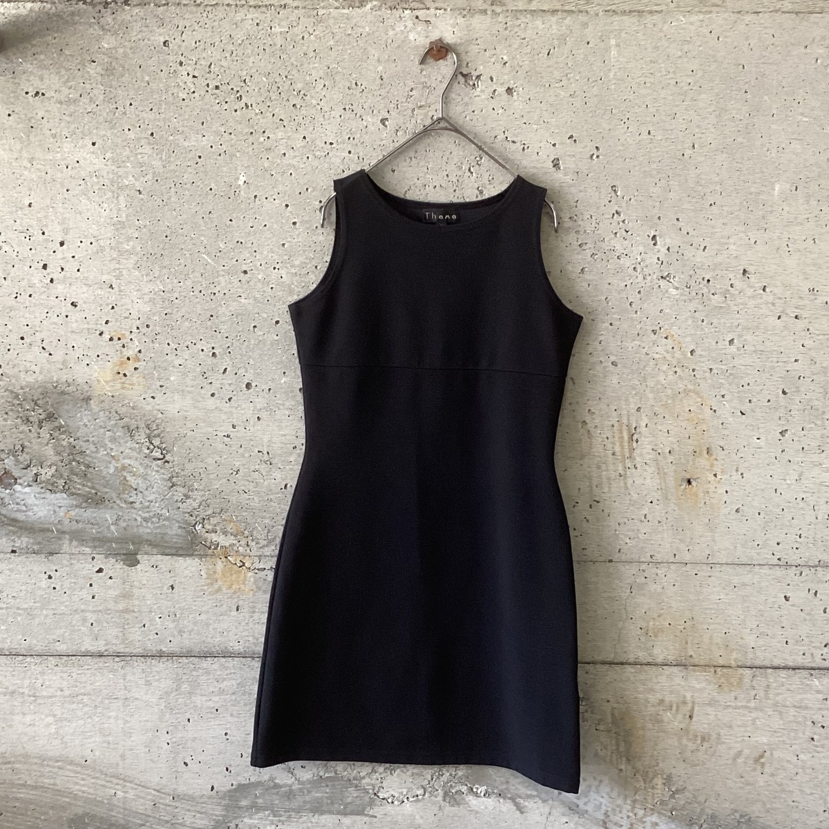 Black simple mini dress | 古着屋 SAJI