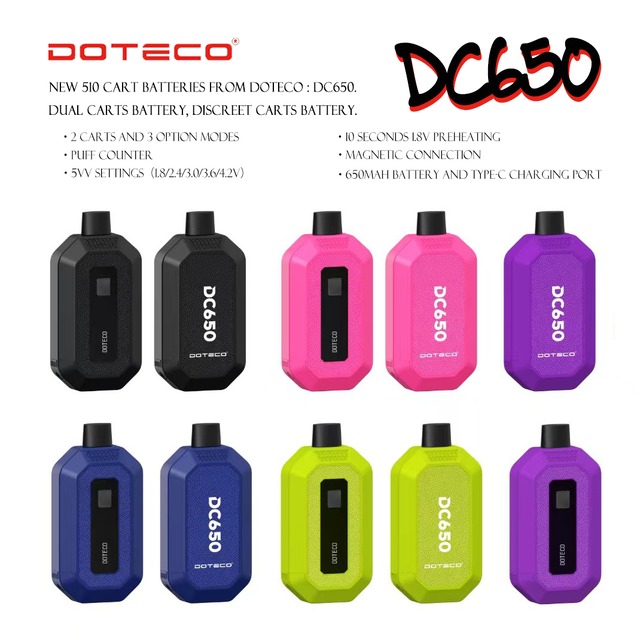 DOTECO DC650 DUAL CARTRIDGE STEALTH BATTERY 650mAh | CBD & VAPE Salon NSPV