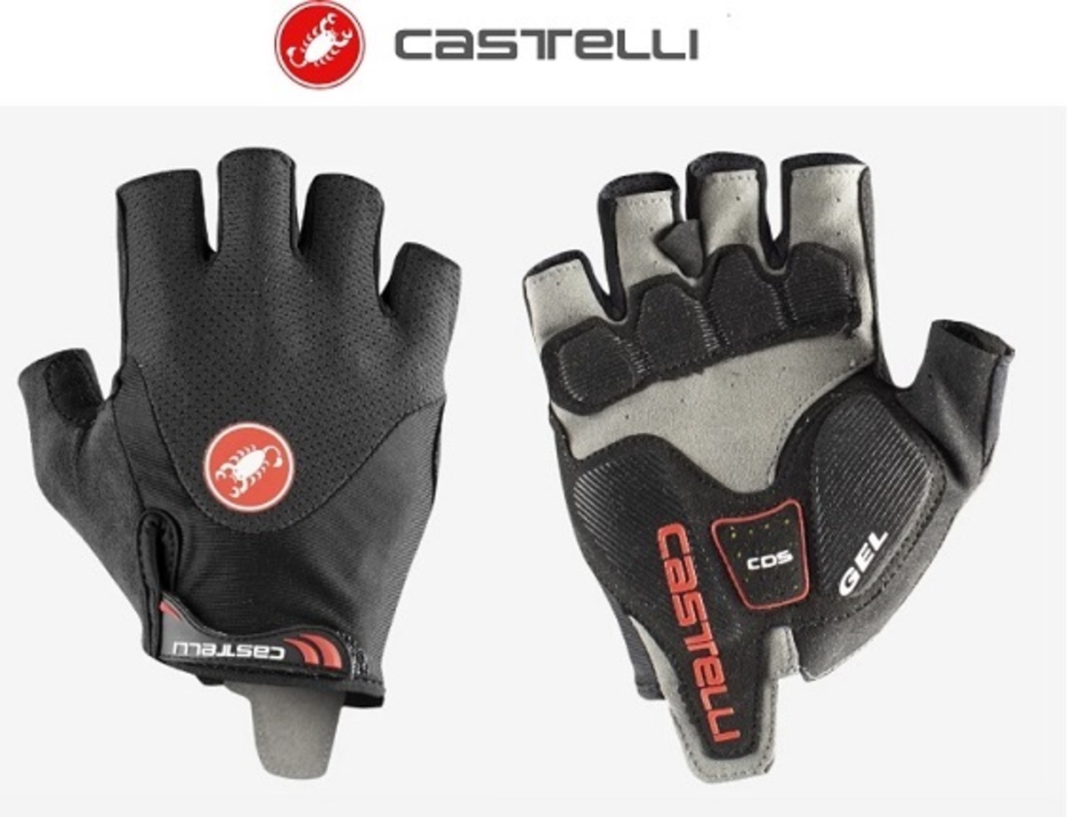 CASTELLI ( カステリ ) 指切りグローブ ARENBERG GEL 2 GLOVE ( アーレンベルグ ゲル 2 グローブ ) ブラック | 走輪LABO BASE店
