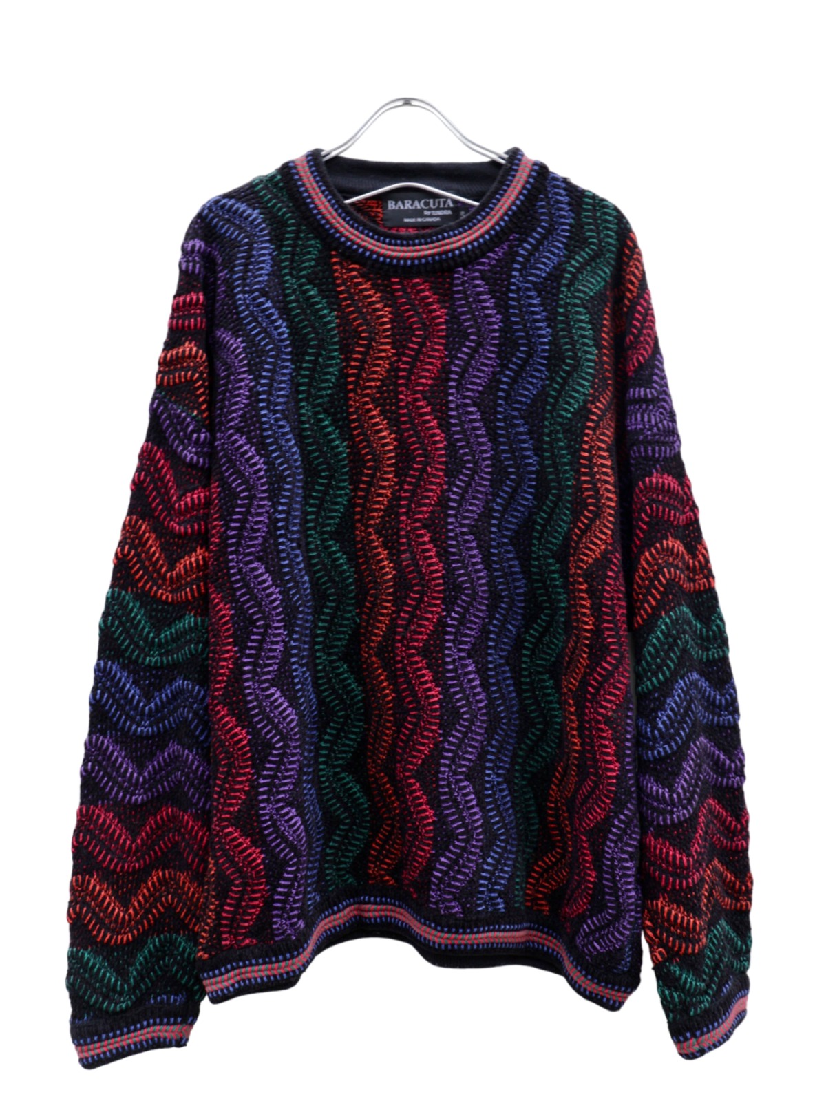 "BARACUTA by TUNDRA" black × multi color 3D-knit / バラクータ ツンドラ ブラックベース ...