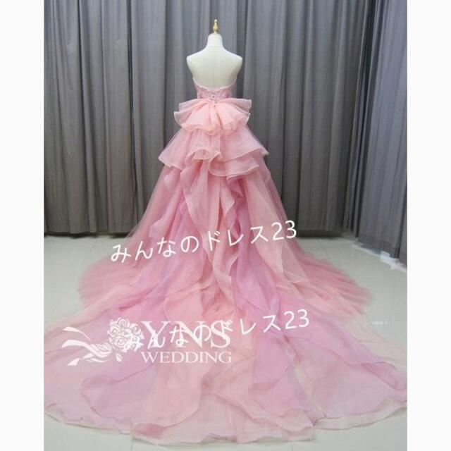 カラードレス ピンク ラッフルフリル ベアトップ 結婚式/披露宴 カラードレス ピンク ラッフルフリル ベアトップ 結婚式/披露宴