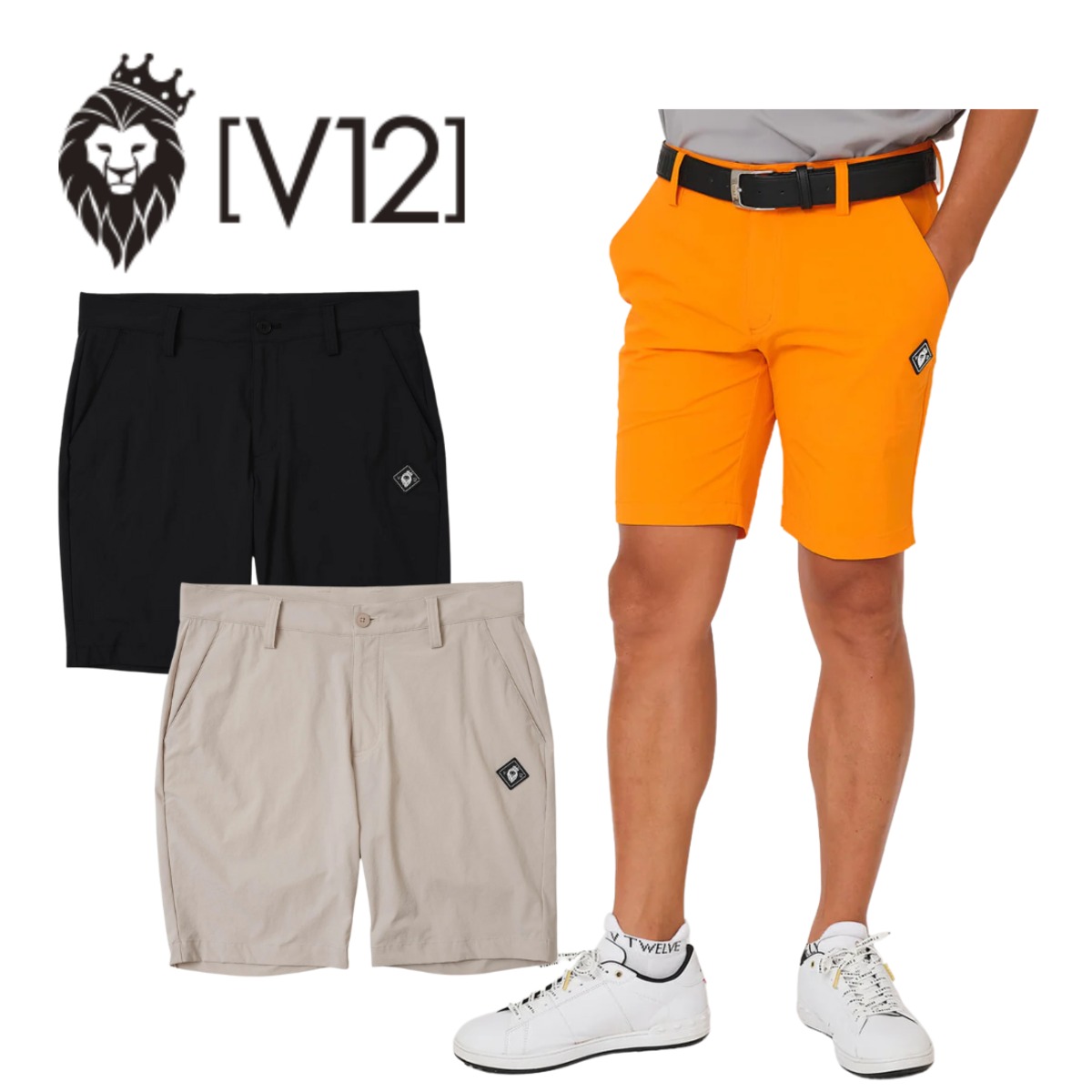 2025SS 【メンズ】 V12 ブイトゥエルブ WESTY SHORTS ゴルフ ゴルフウェア ショートパンツ ストレッチ 接触冷感 Lサイズ 送料無料 V122510-HP02 ...