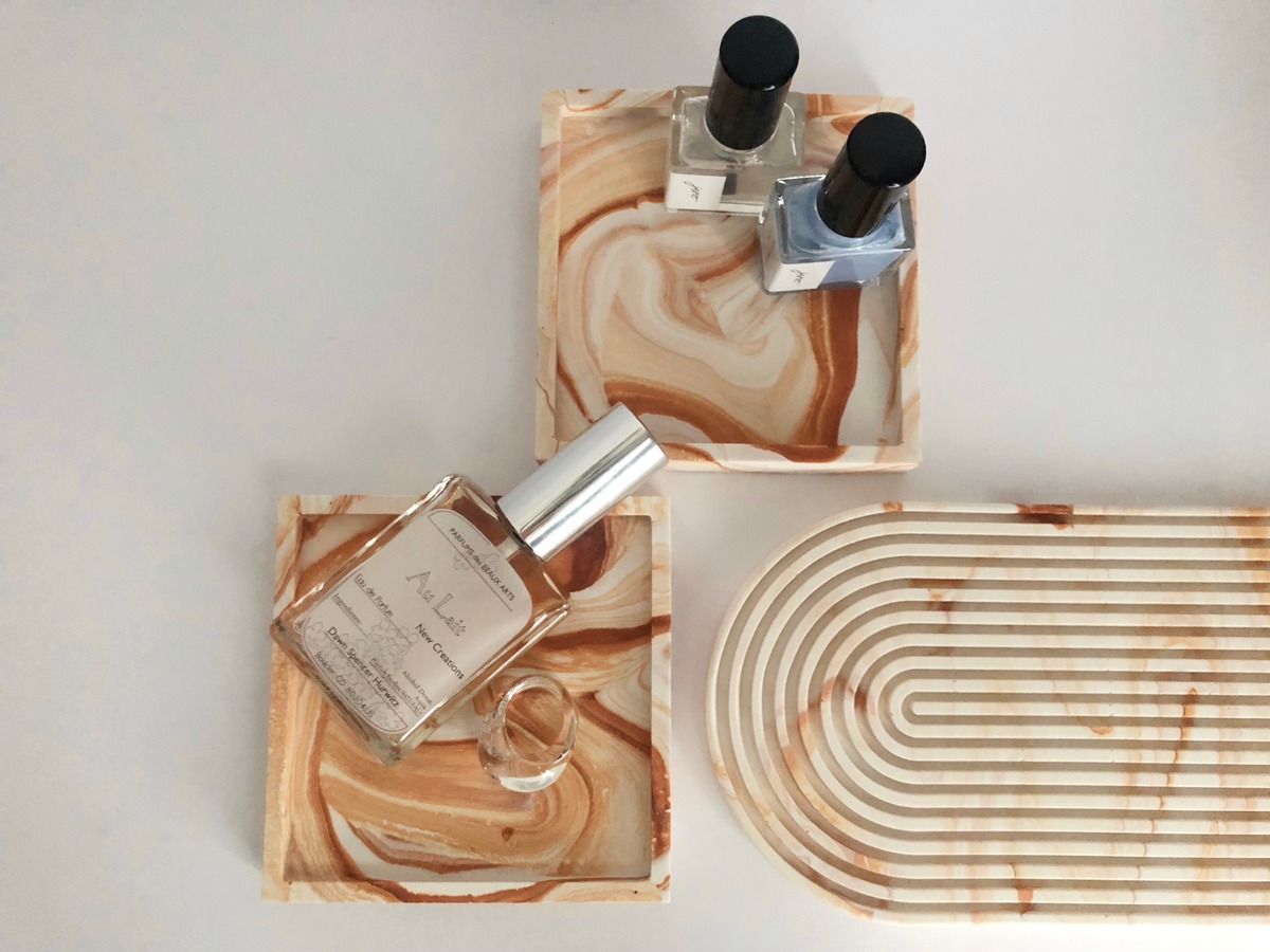 square marble tray [ caramel brown ] | nephelee
