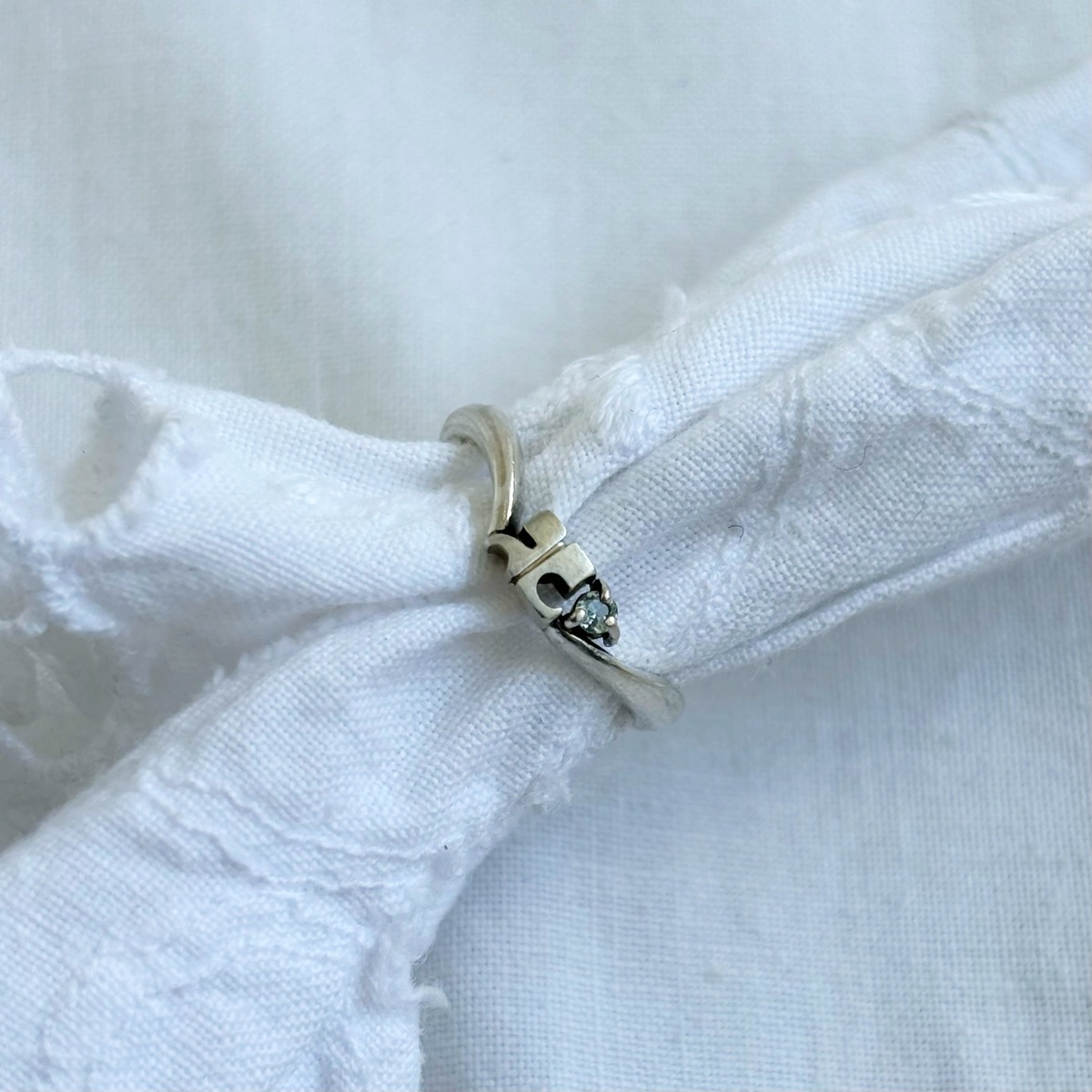 Courreges silver950 logo × bluestone ring 【11】 | TOKYO LAMPOON online shop