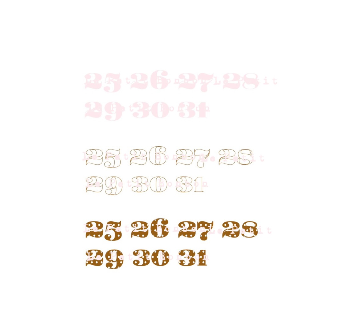 (no.0)(3種類)(♡25〜31)petit number(French bonbon♡stamps)(数字スタンプ) | Le ...