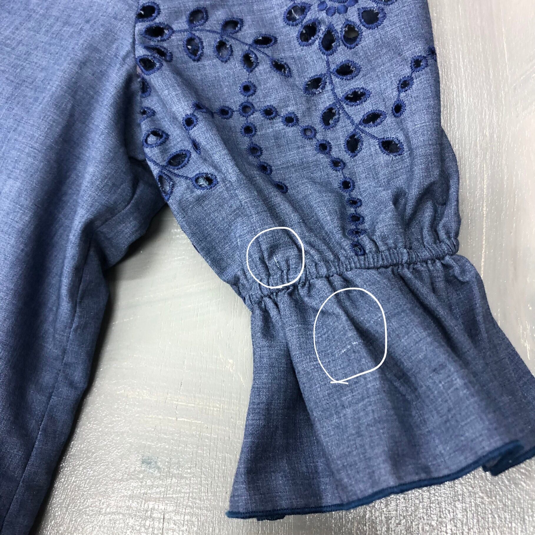 Euro frill cutwork blouse | floor vintage & used clothing
