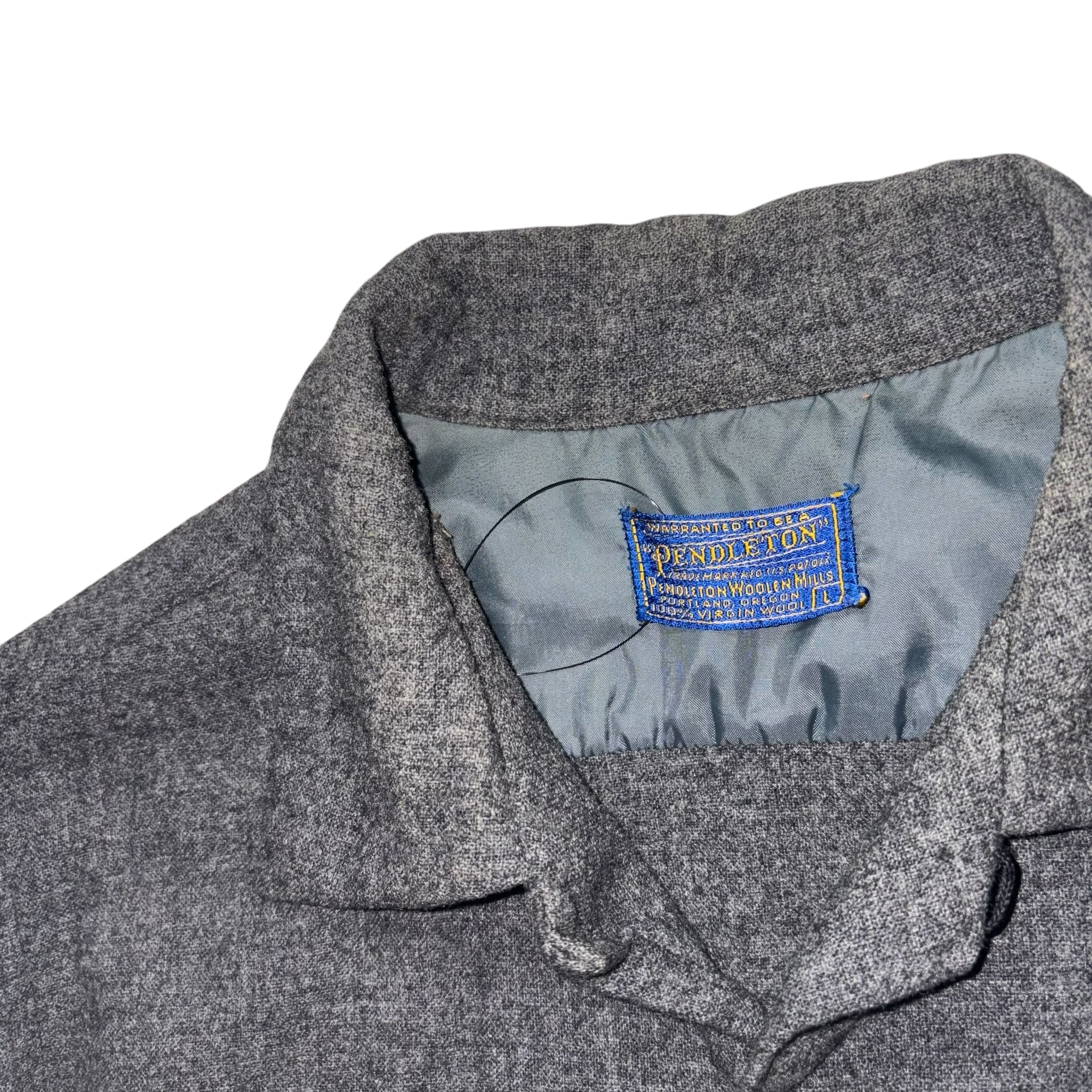 vintage 1960's PENDLETON solid gray open collar shirt | NOIR vintage 1960's PENDLETON solid gray open collar shirt | NOIR