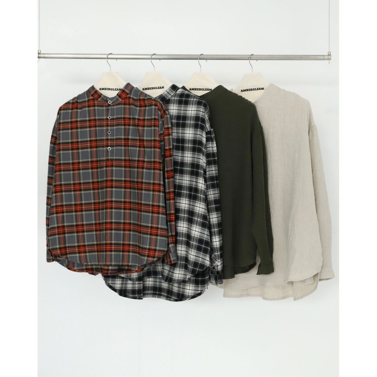 AMBERGLEAM Fabric Henley Blouse | MAROON WEBSTORE