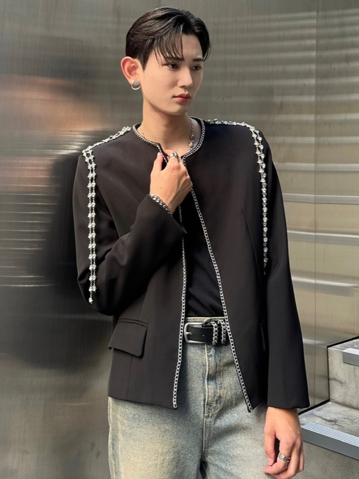 【ALUDE SELECT】diamond attached jacket | 【ALUDE】韓国メンズファッション