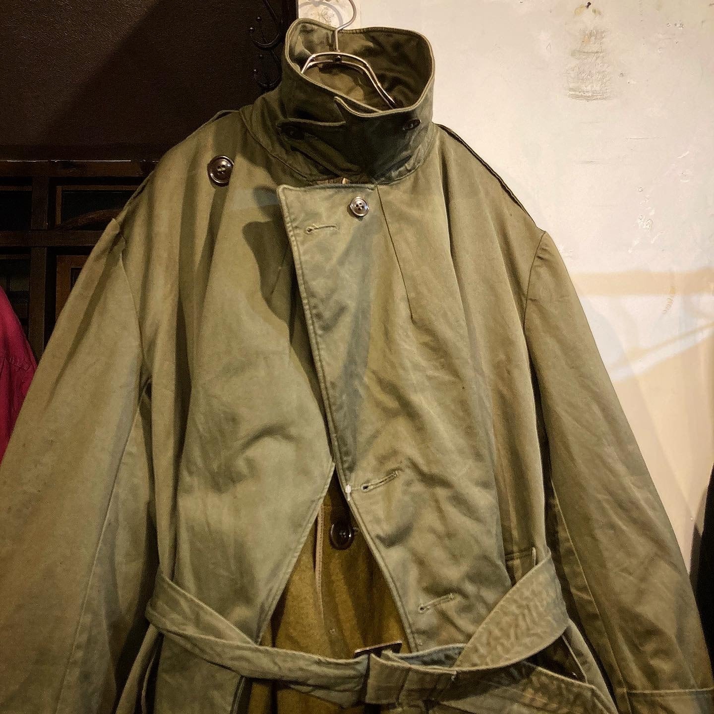 48％割引ブラウン系,L日本最大の ヴィンテージ M-1946 m-46 オーバーコート ベルト付 レア ミリタリージャケット ジャケット ...