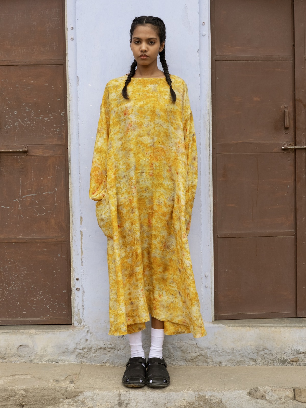 PHOOL SILK DRESS - MARIGOLD | TADO