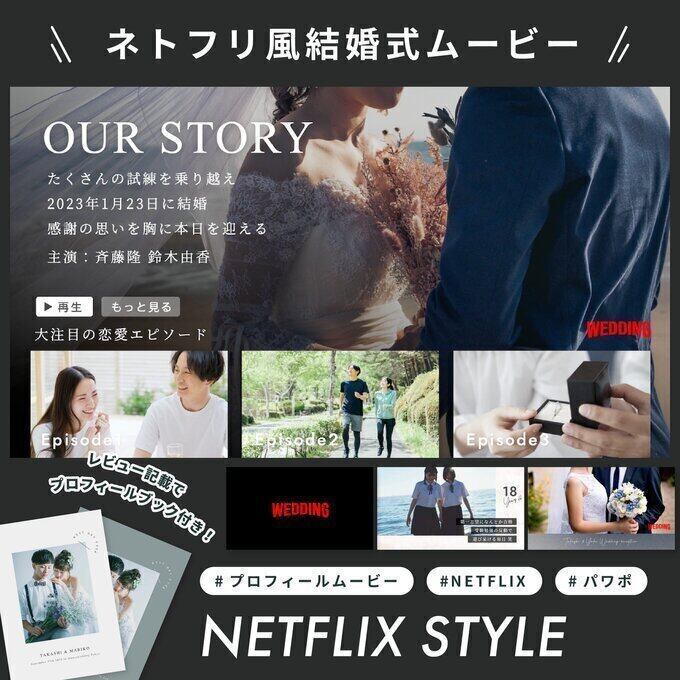 結婚式ムービーテンプレート / プロフィールムービー / NETFLIX STYLE | インプレスウェディング｜結婚式ムービーの自作テンプレート販売