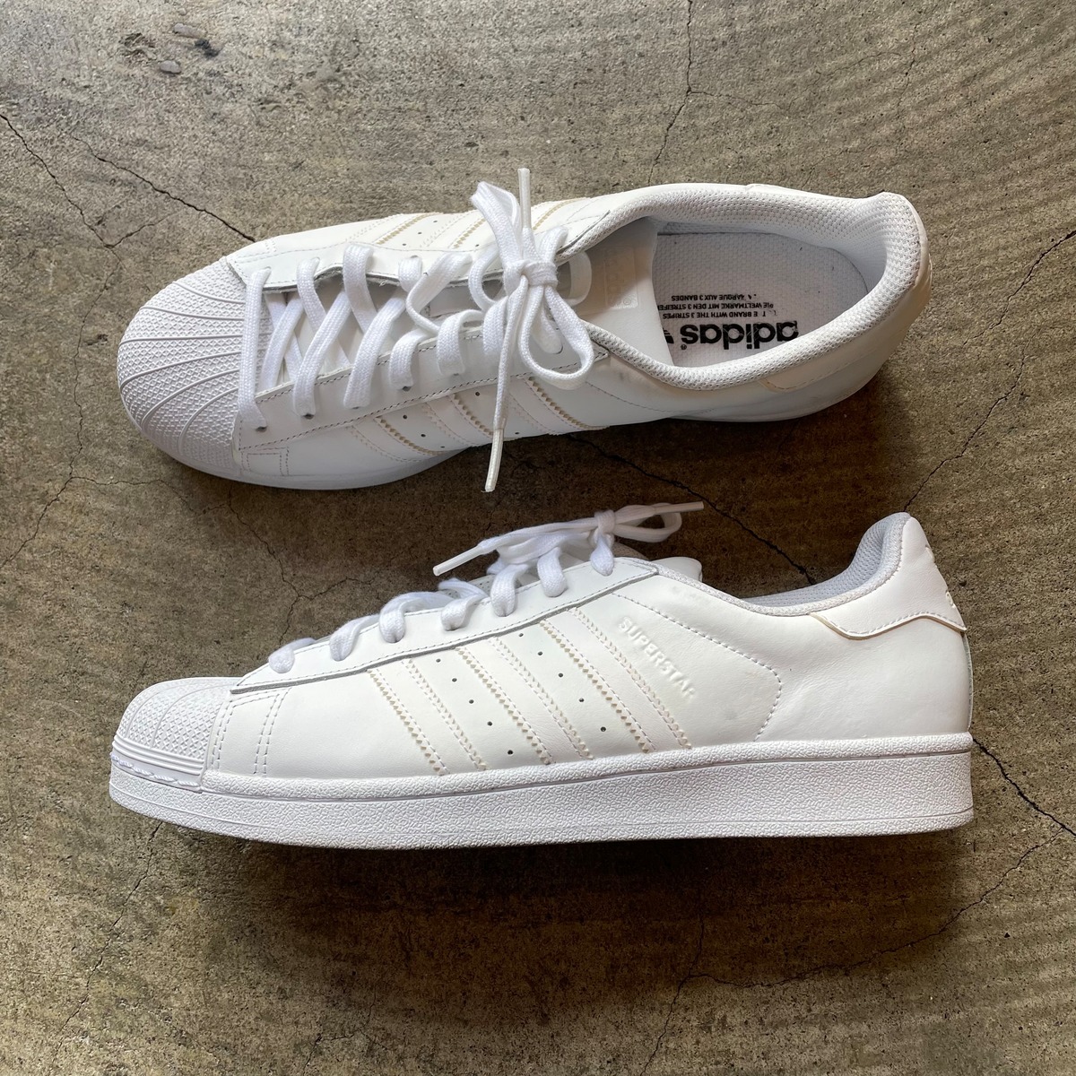 “adidas” 「super star」 2015 size 27.5cm white base fake leather design ...