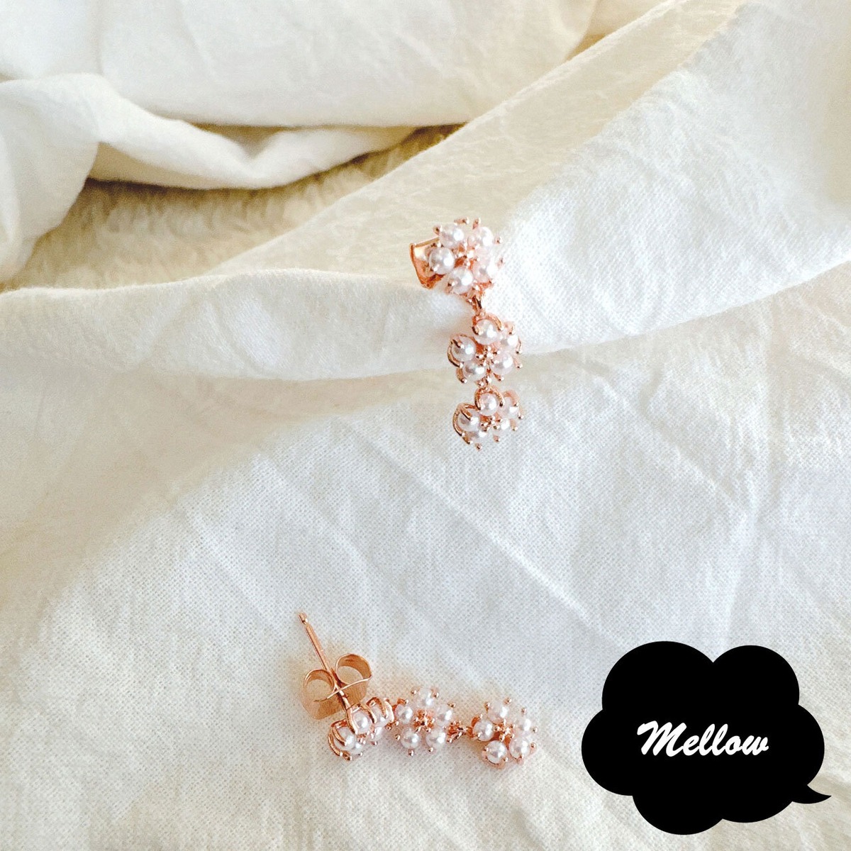 [mellow] 3Line pearl flower Earrings | Another World:)