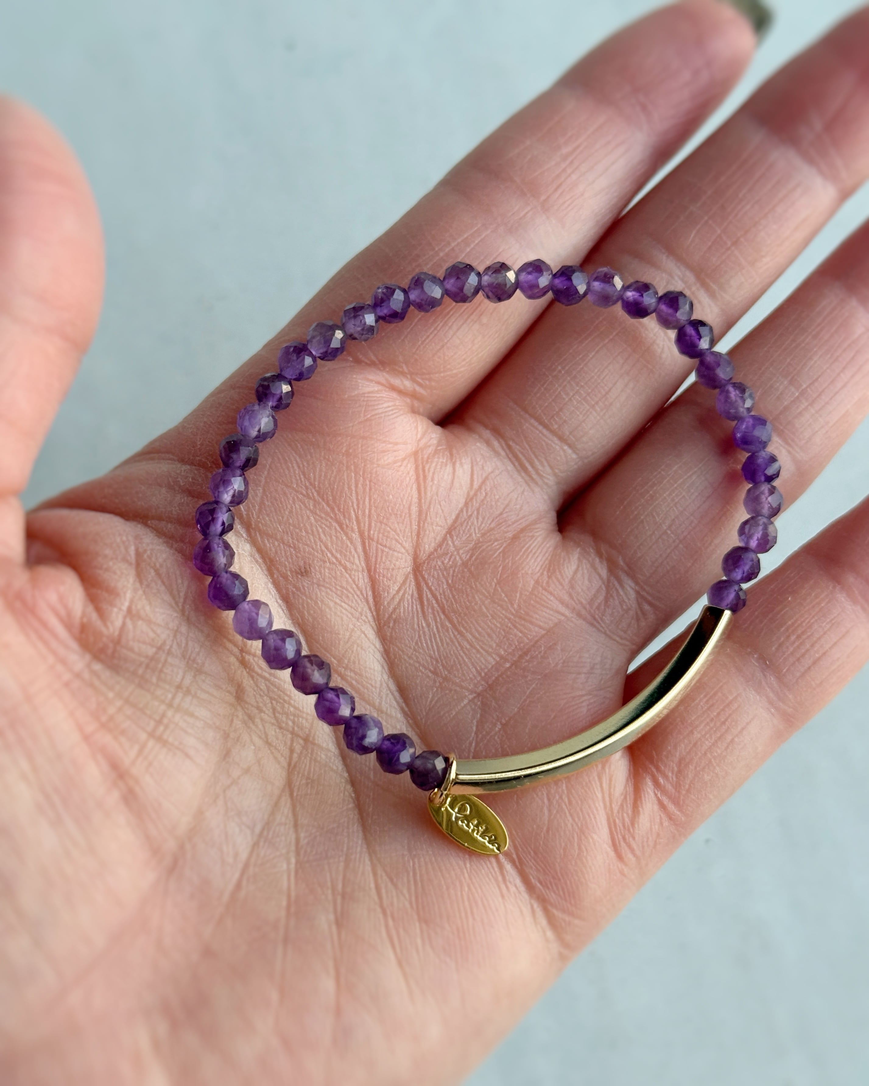 Tube & stone bracelet（アメジスト） | Matilda