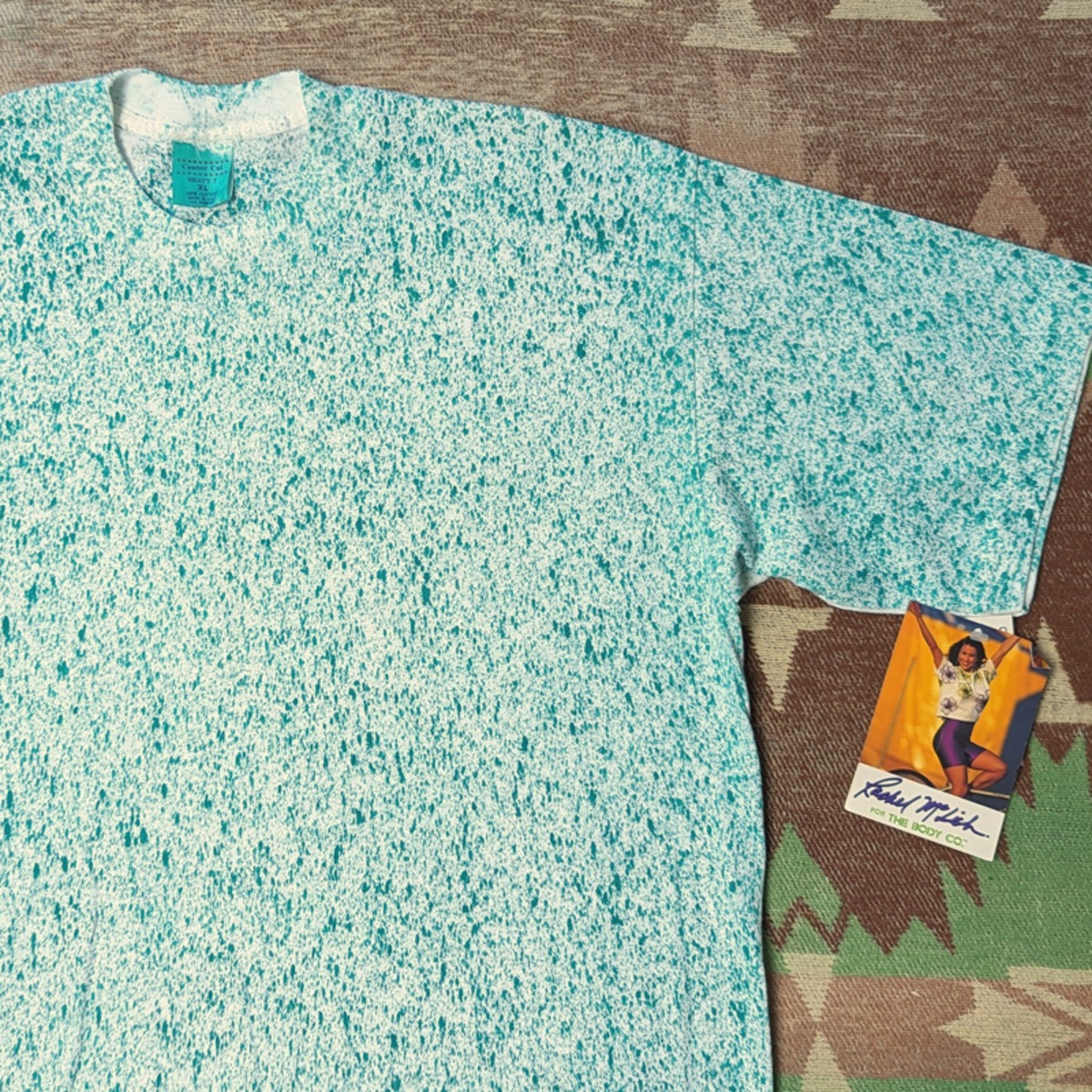 90s Splatter-Pattern All Over Print T-Shirt GREEN （XL） DEAD-STOCK ...