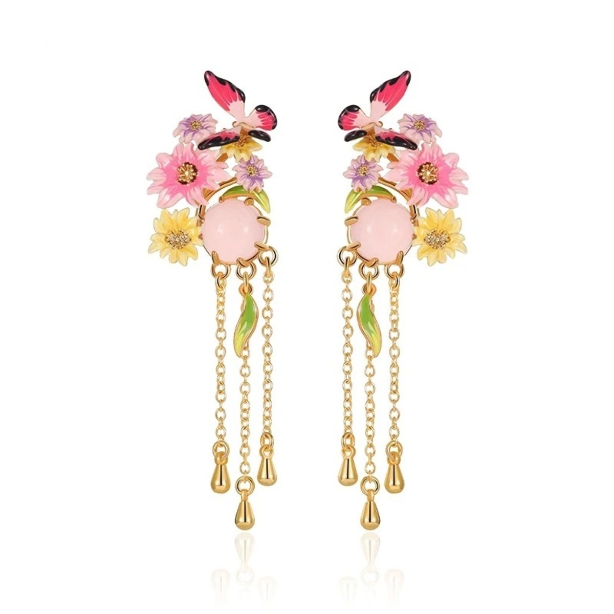 Butterfly Flower Swing Pierce / バタフライ フラワー スイング ピアス | POCHIC.