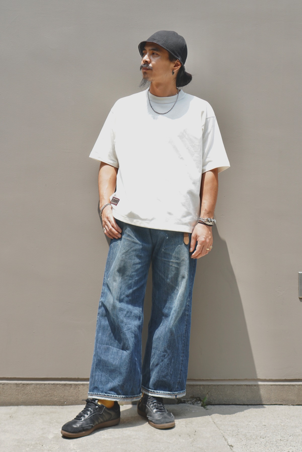 PLEST roll-up COTTON TEE NATURAL | PLEST