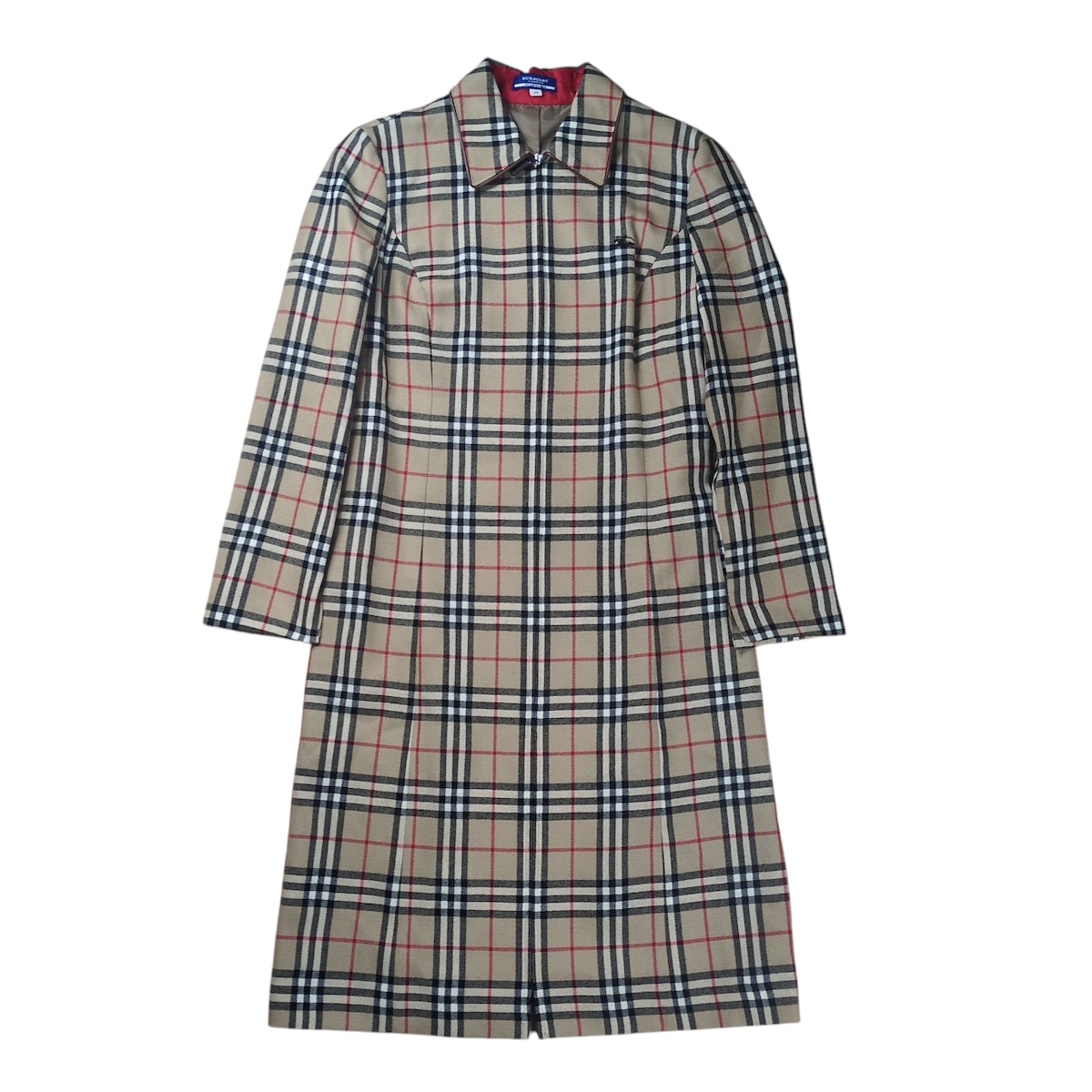 "BURBERRY BLUE LABEL" 2000's Burberry Check Pattern Zip Up Wool Coat ...