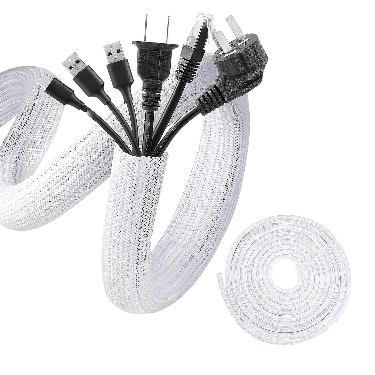 【特価商品】Mesanda ケーブル収納スリーブ 配線カバー 編組ケーブルスリー | Commerce