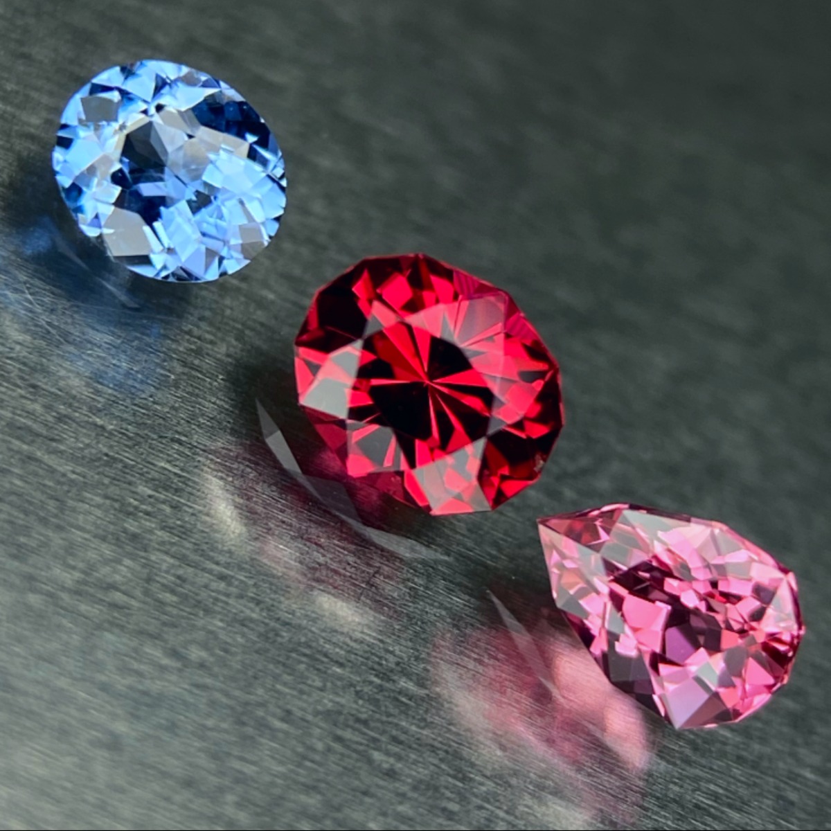 Spinel 3pc Set / Cobalt Spinel 0.14ct & Red Spinel 0.23ct & Pink Spinel ...