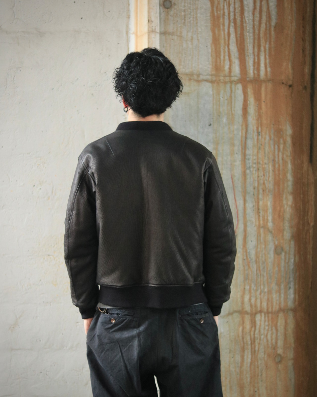 C WORKS/シーワークス LEA Leather MA-1 BLACK CWJK028 | MAMBO