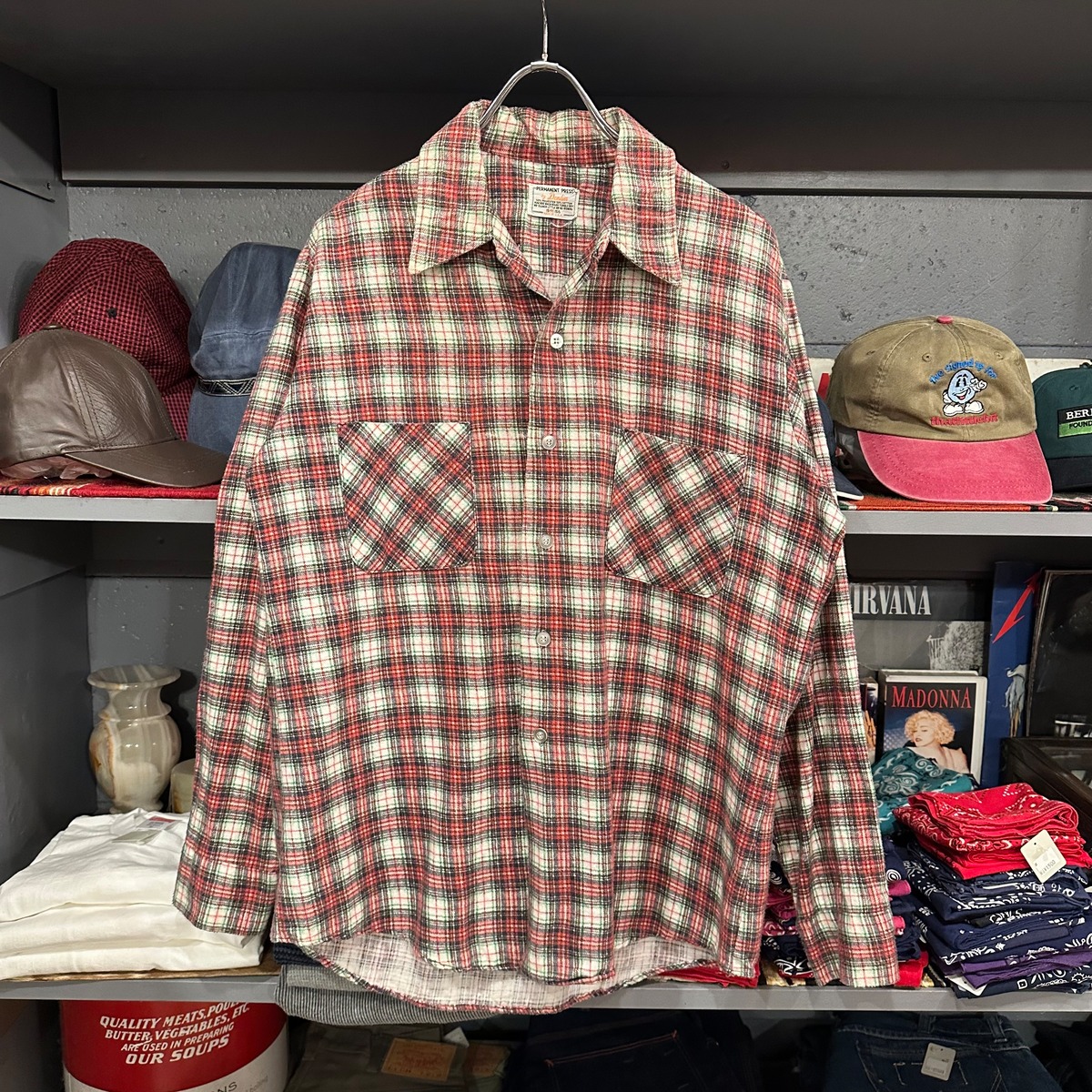 70s Donlin L/S Open Collar Print Flannel Shirt | VOSTOK
