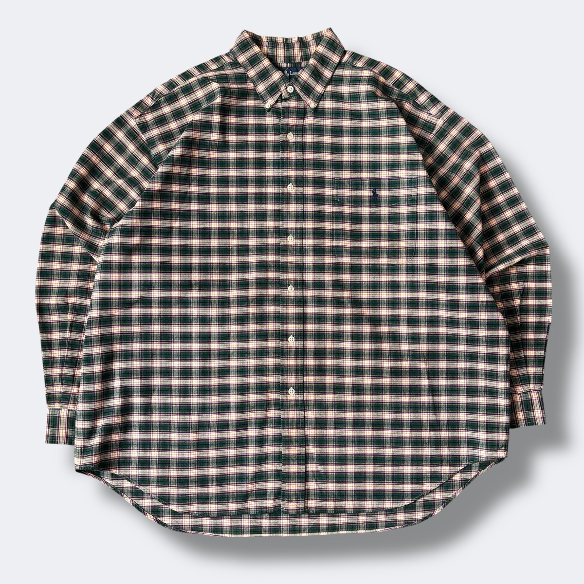 90s Ralph Lauren " BIG SHIRT " check shirt XL | Lieb.