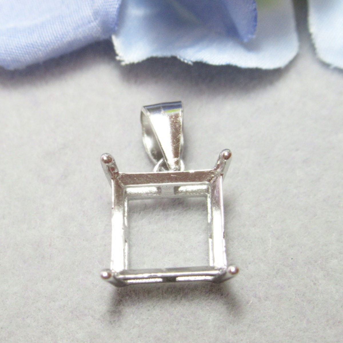 8㎜ スクエア シンプル S925 ペンダント セッティング SV | rue Sepia