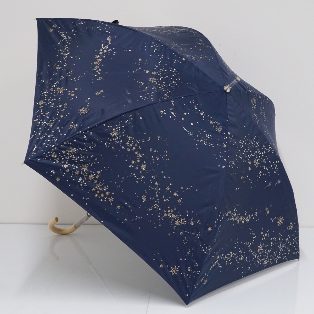 晴雨兼用日傘 JILL STUART ジルスチュアート USED美品 ネイビー ラメ 星 UV 遮光 グラス骨 50cm S1987 ...