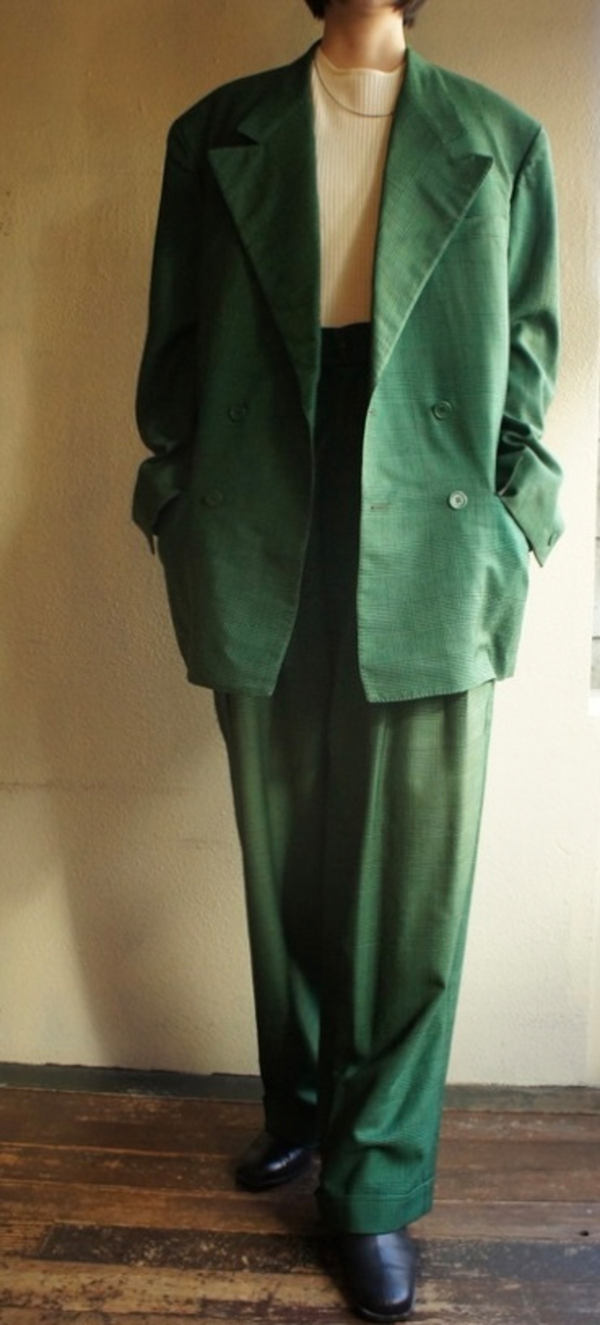 VERSACE 80's "Green×Black"Checked Pattern Set up | CARBOOTS