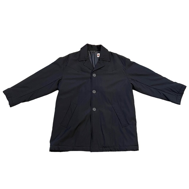 "NICE CLAUP" black wool design padded half coat | Kissmet