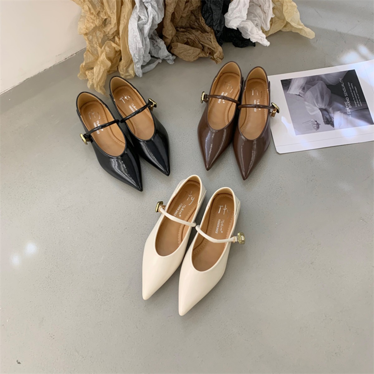pointed toe strap shoes i-1013 | blanks