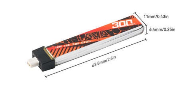 [01030014_1]BETAFPV LAVA 1S 300mAh 75C Battery (5PCS) | KDA